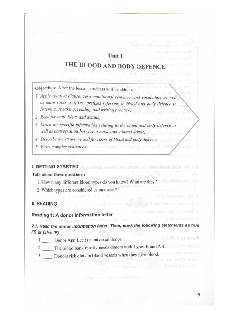 The Blood and Body Defence | PDF