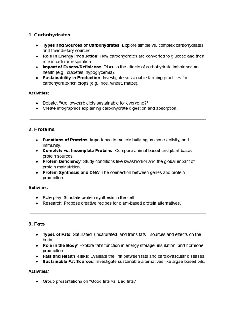 MYP3 - Unit 3 - What Should I Eat | PDF | Fat | Vitamin