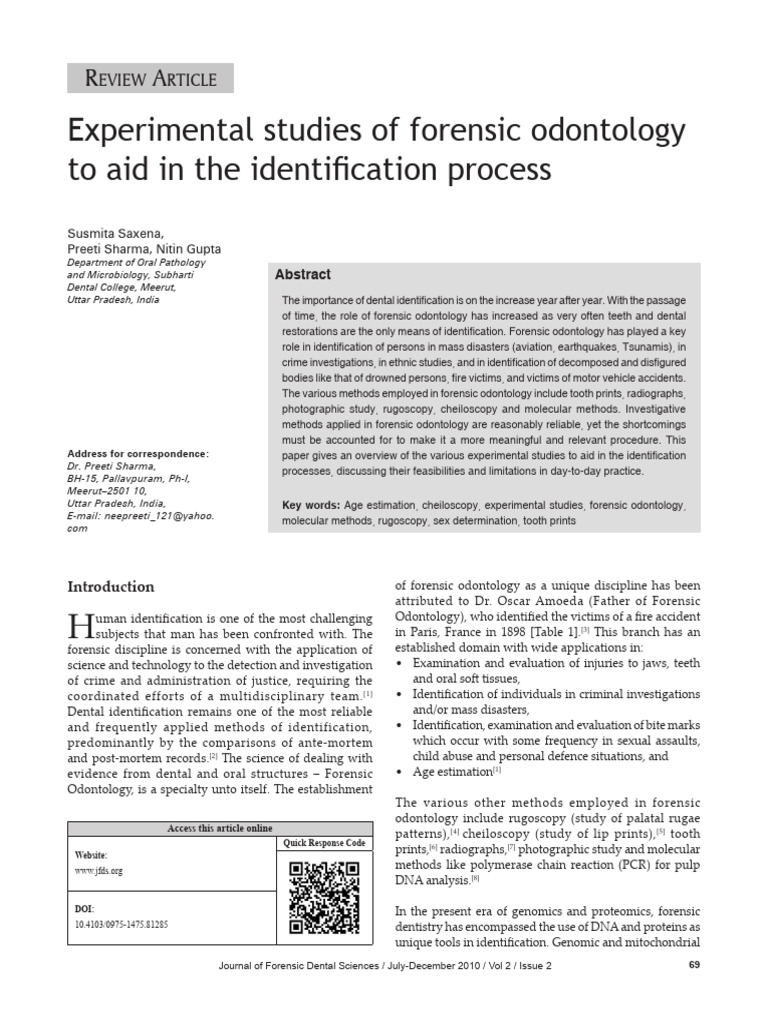 Forensic Odontology Insights | PDF