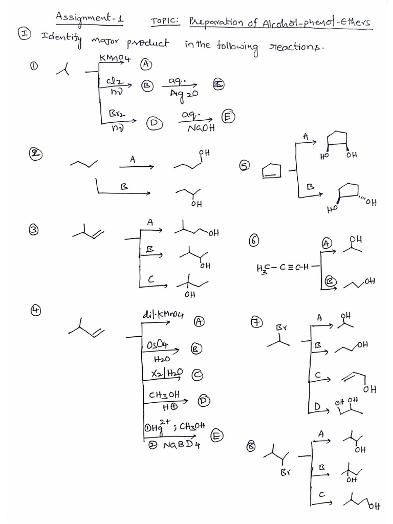 Alcohol-Phenol-Ethers Assignment-1-2-1 | PDF