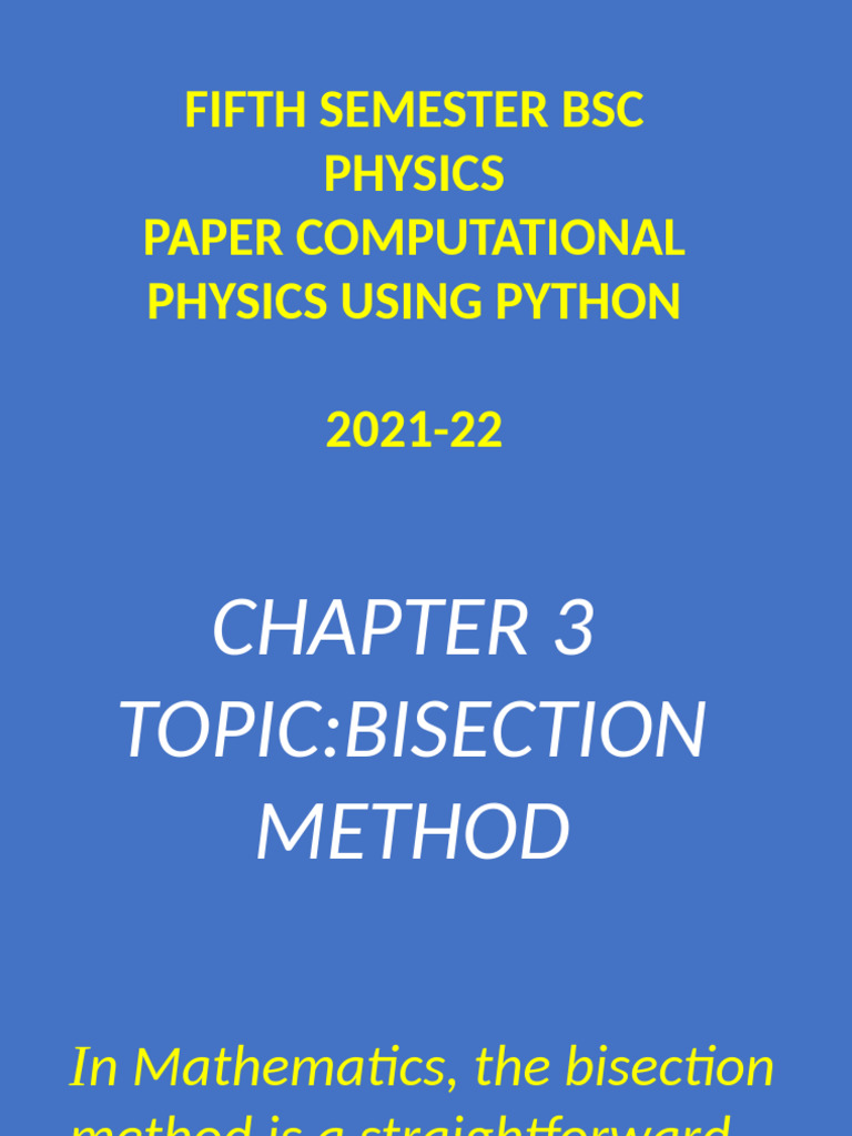 BISECTION METHOD | PDF | Mathematical Concepts | Algorithms And Data ... BISECTION METHOD | PDF | Mathematical Concepts | Algorithms And Data ...