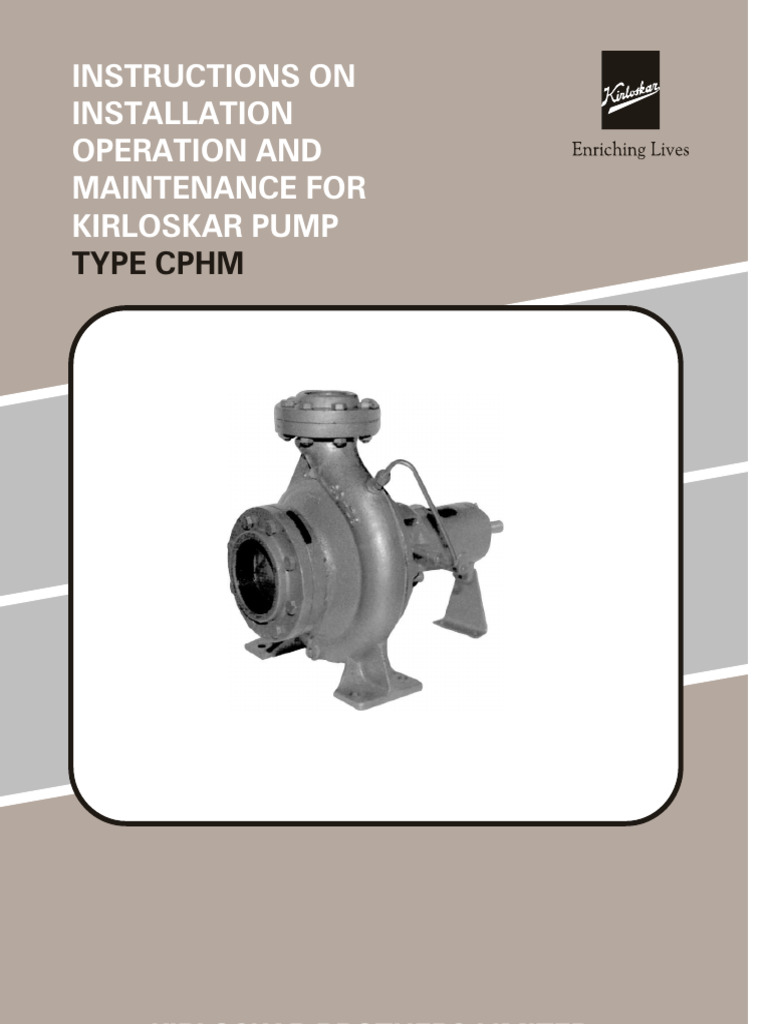 Kirloskar Pump Guide | PDF | Pump | Bearing (Mechanical)