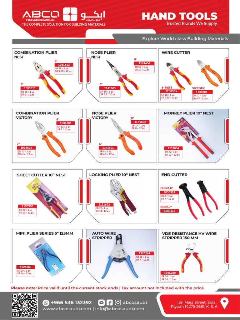 handtools&PowerToolflyerABCO-FINAL | PDF | Manufactured Goods | Cutting Tools