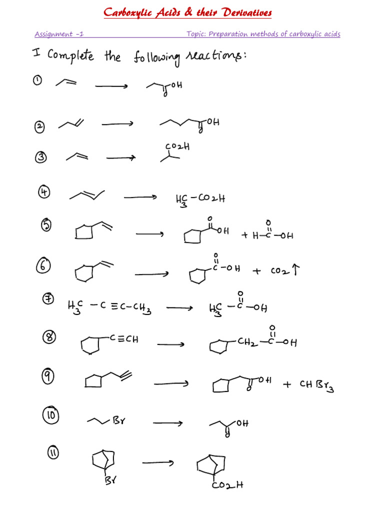 @bohring Bot Carboxylic Acids Assignment 1 Preparation Methods | PDF