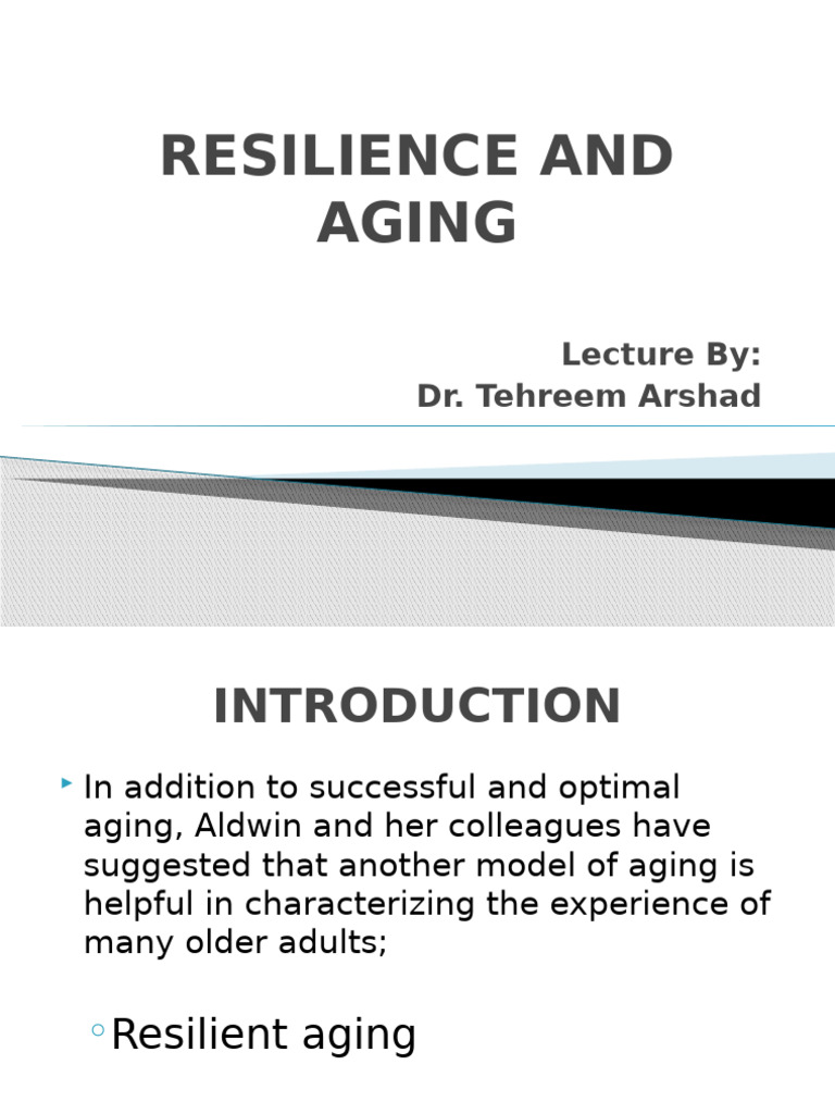 Resilient Aging: Key Concepts and Frameworks | PDF | Psychological ...