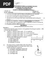 ICSE Class 10 Physics Question Paper | PDF