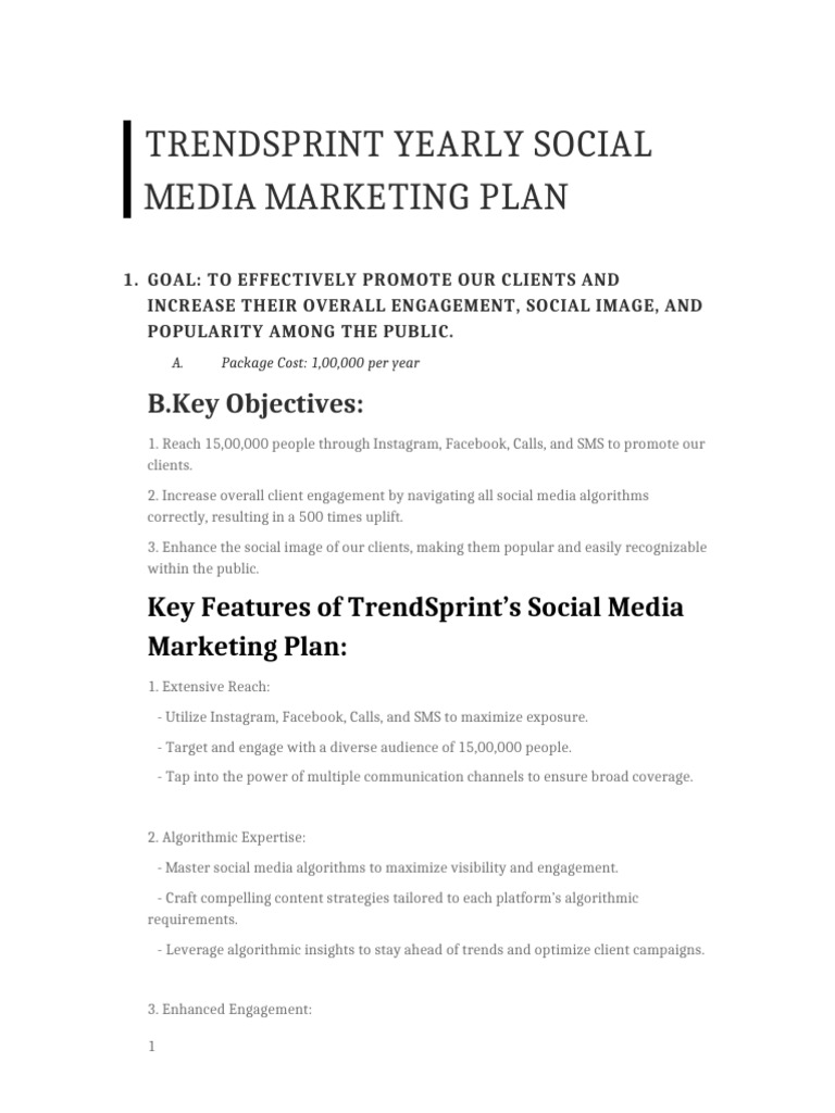 Yearly Plan of TrendSprint | PDF