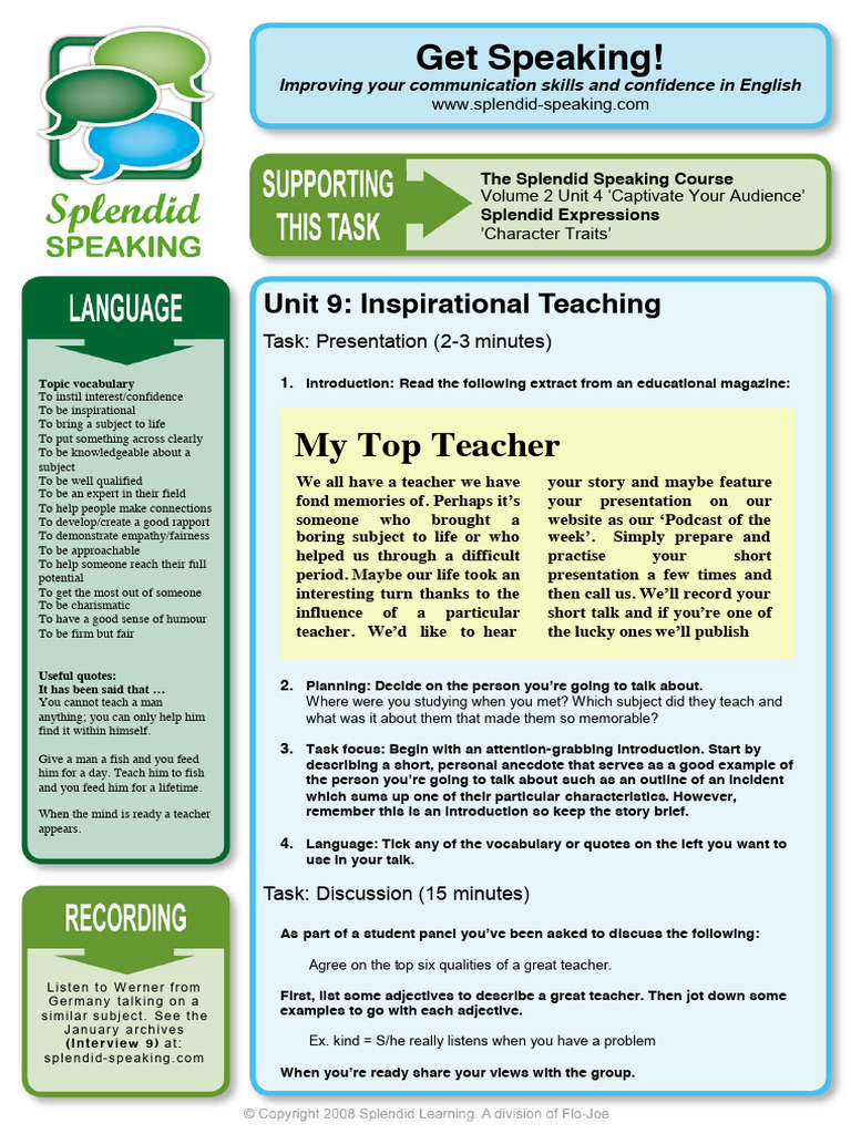 inspirational teaching | PDF | Human Communication | Cognition