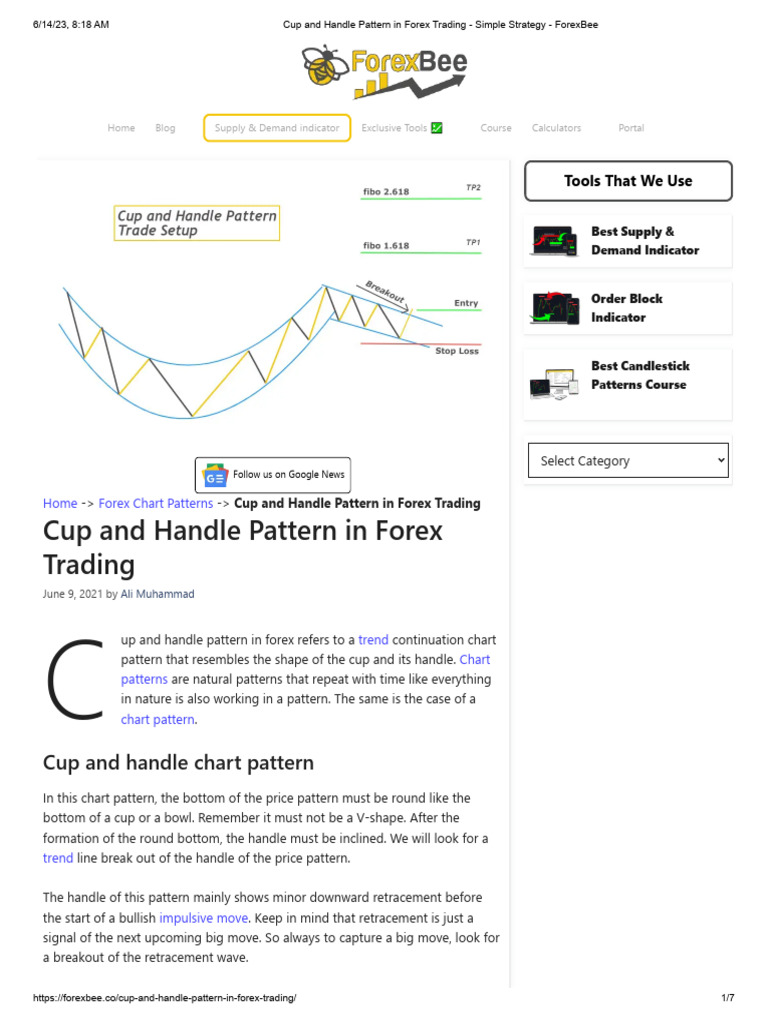 Cup and Handle Pattern in Forex Trading - Simple Strategy - ForexBee ...