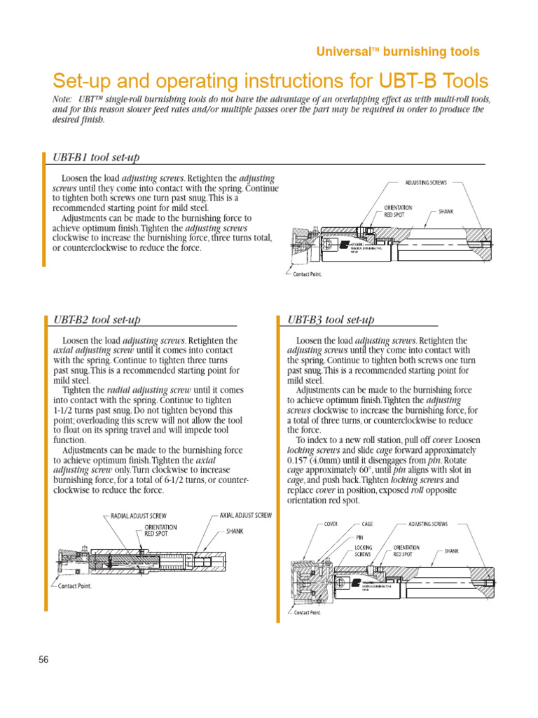 UBT-B Operating Instructions | PDF | Screw | Metalworking