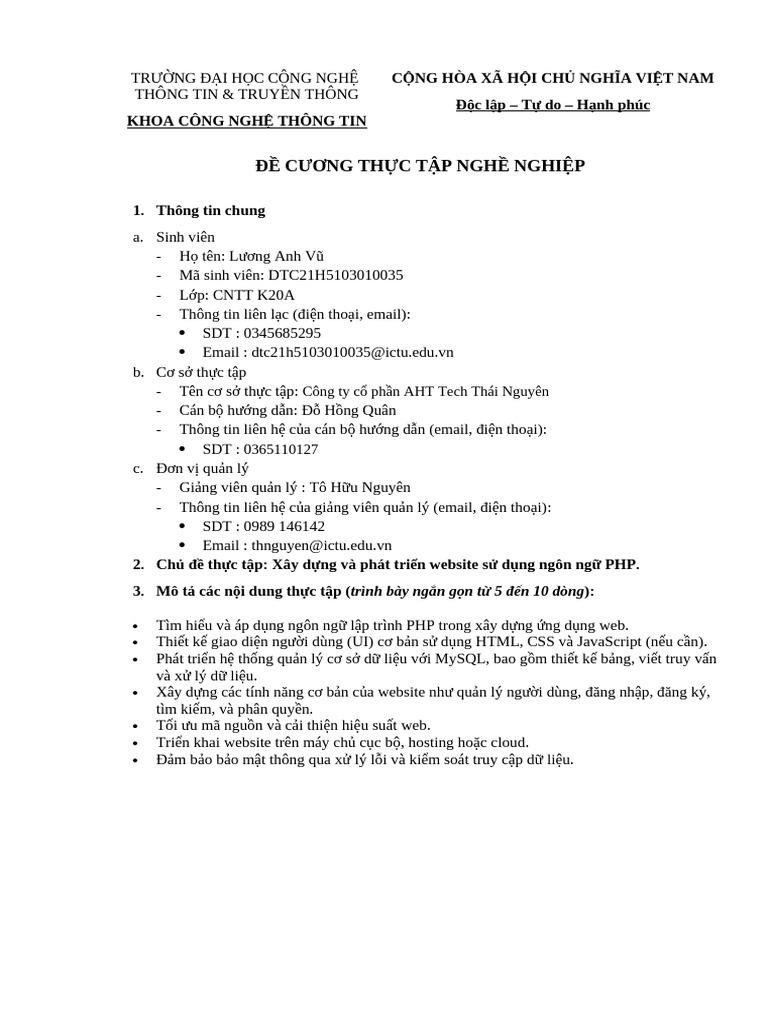 MAU TTNN - de Cuong Chi Tiet | PDF