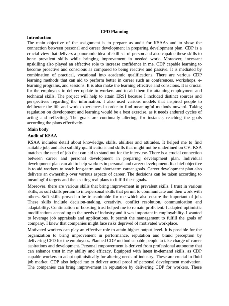 626537f4d01b9 Continuing Professional Development | PDF | Skill | Goal