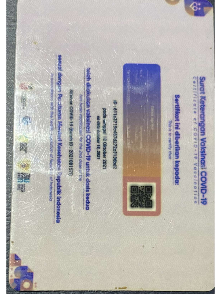Sertifikat Vaksin Pdf