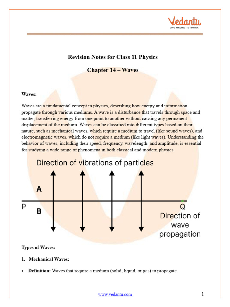 Class 11 Physics: Waves Revision Notes | PDF | Waves | Normal Mode
