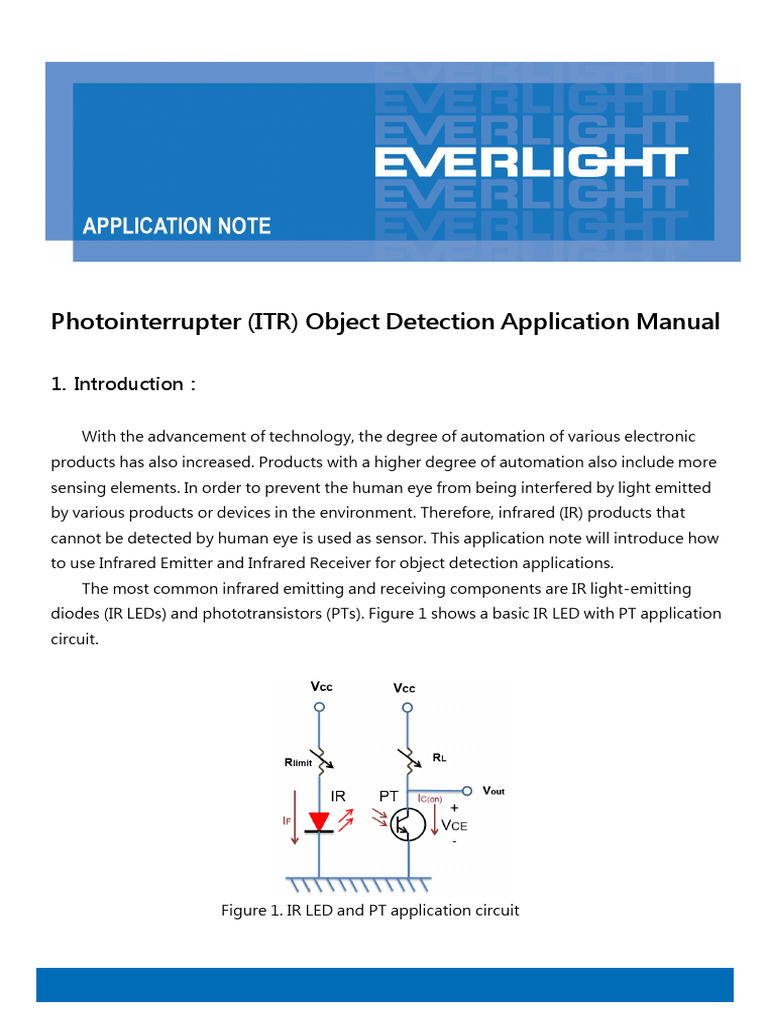 PhotointerrupterITR Object Detection Application Manual V1.0EN | PDF | Infrared | Light Emitting ...