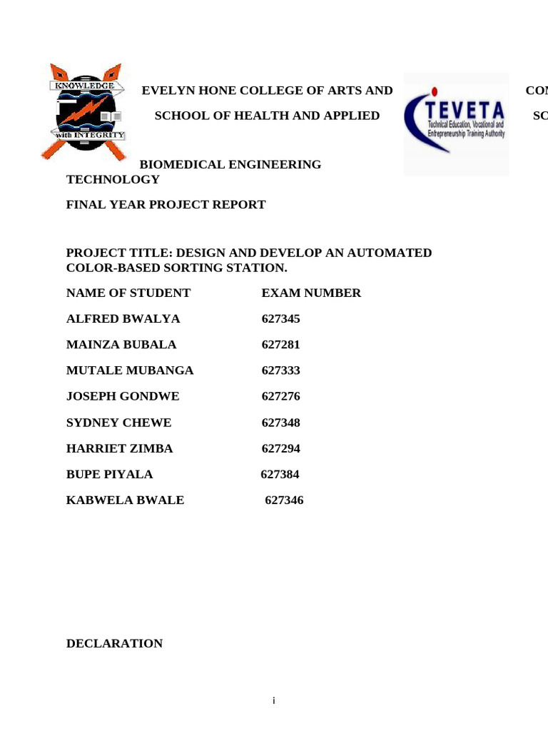 Automated Color-Based Sorting Machine Report | PDF | Electric Motor ...