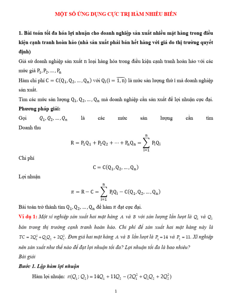 Ung Dung Ham Nhieu Bien Trong BT Kte - NTTH | PDF