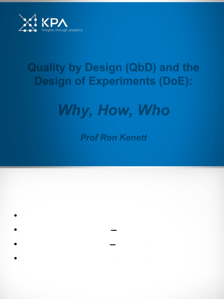 QbD-and-DoE-Ron-Kenett | PDF | Tablet (Pharmacy) | High Performance ...