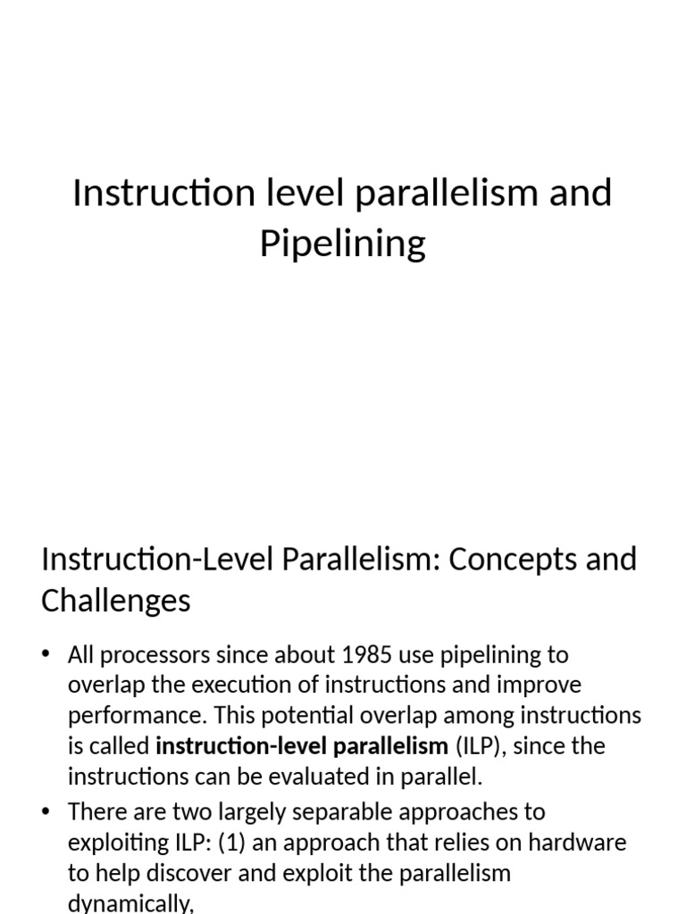 Module 5 Instruction Level Parallelism and Pipelining (1) | PDF ... Module 5 Instruction Level Parallelism and Pipelining (1) | PDF ...