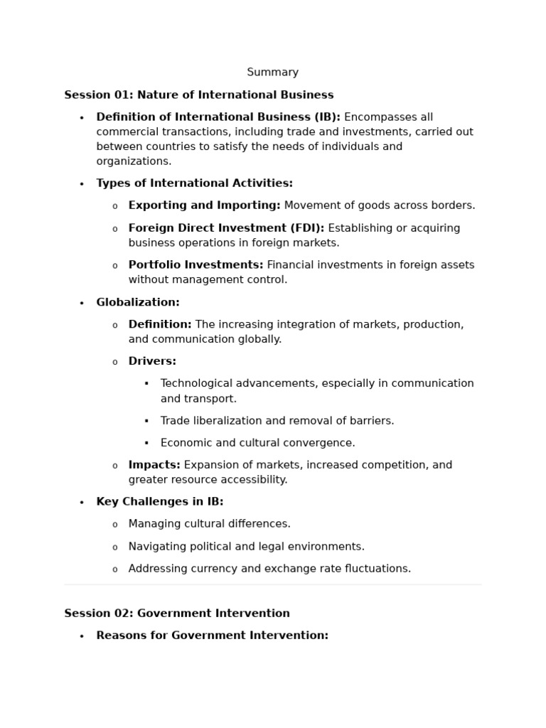 All Sessions Summary | PDF | Economies | Trade