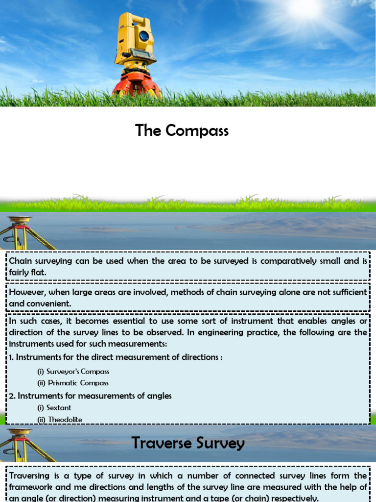 Surveying Techniques & Compass Use | PDF | Surveying | Compass