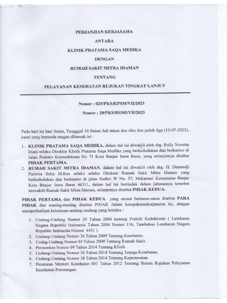 Mou Saqa Dg Rsmi | PDF