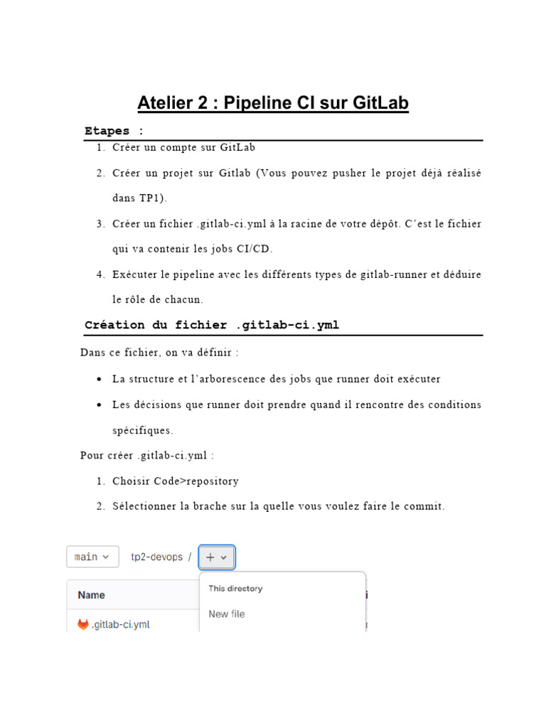 TP2- GitlabCI-Sonia BEN AISSA-V2 | PDF | Informatique | Programmation informatique