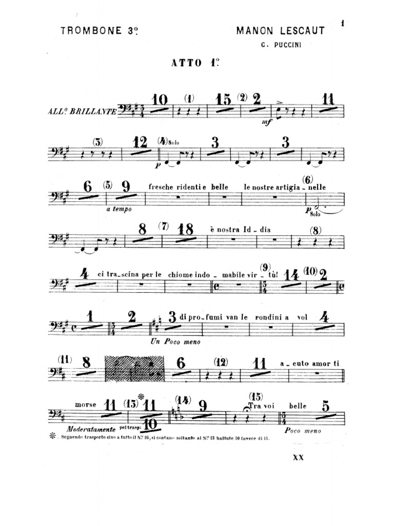 Puccini-Manon_-_19_Trombone_3 | PDF