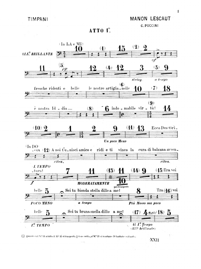 1Puccini-Manon - 21 Timpani | PDF