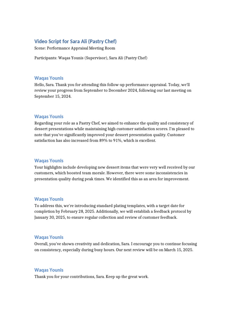 Video Script Sara Ali | PDF