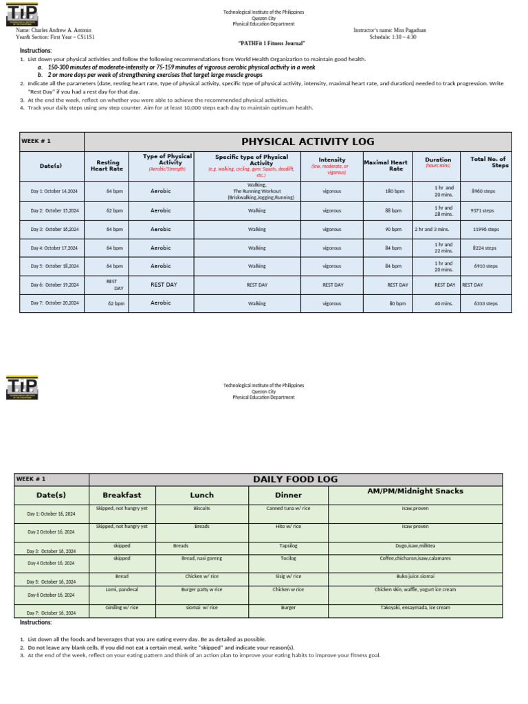 WEEK10 | PDF | Aerobic Exercise | Heart Rate