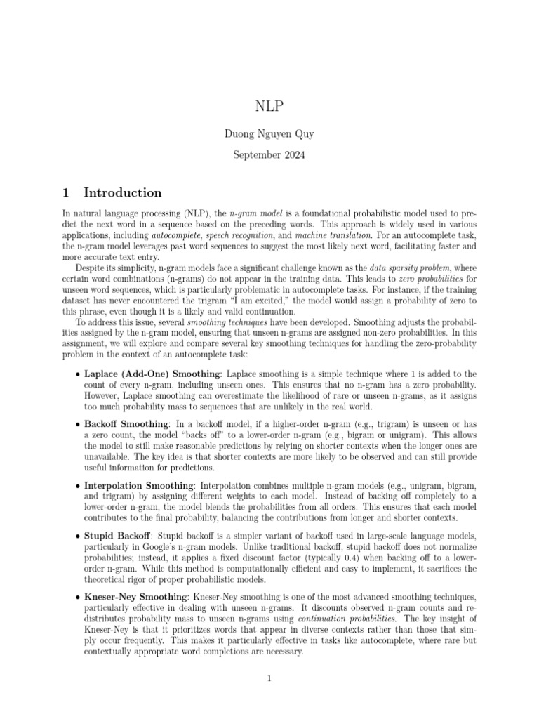 NLP_Kneserney | PDF | Probability | Paragraph