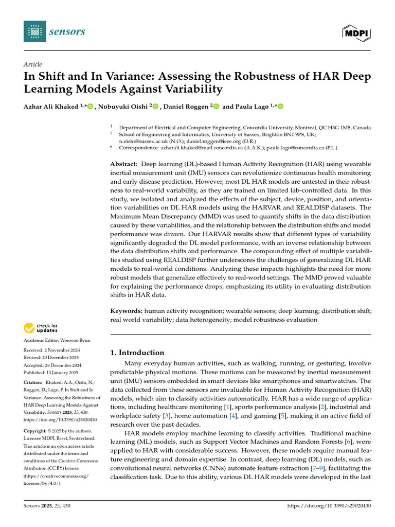 sensors-25-00430 | PDF | P Value | Machine Learning