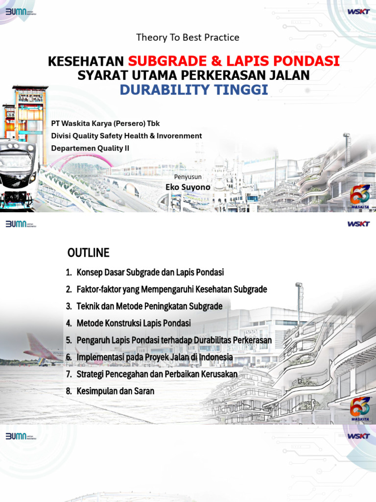 Kesehatan Subgrade & Lapis Pondasi Syarat Utama Perkerasan Jalan Durability Tinggi | PDF
