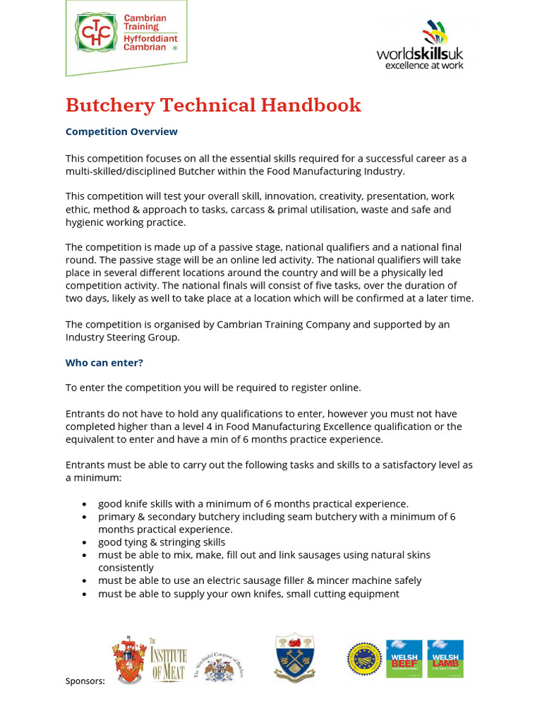 Butchery Technical Handbook(1) | PDF | Meat | Poultry