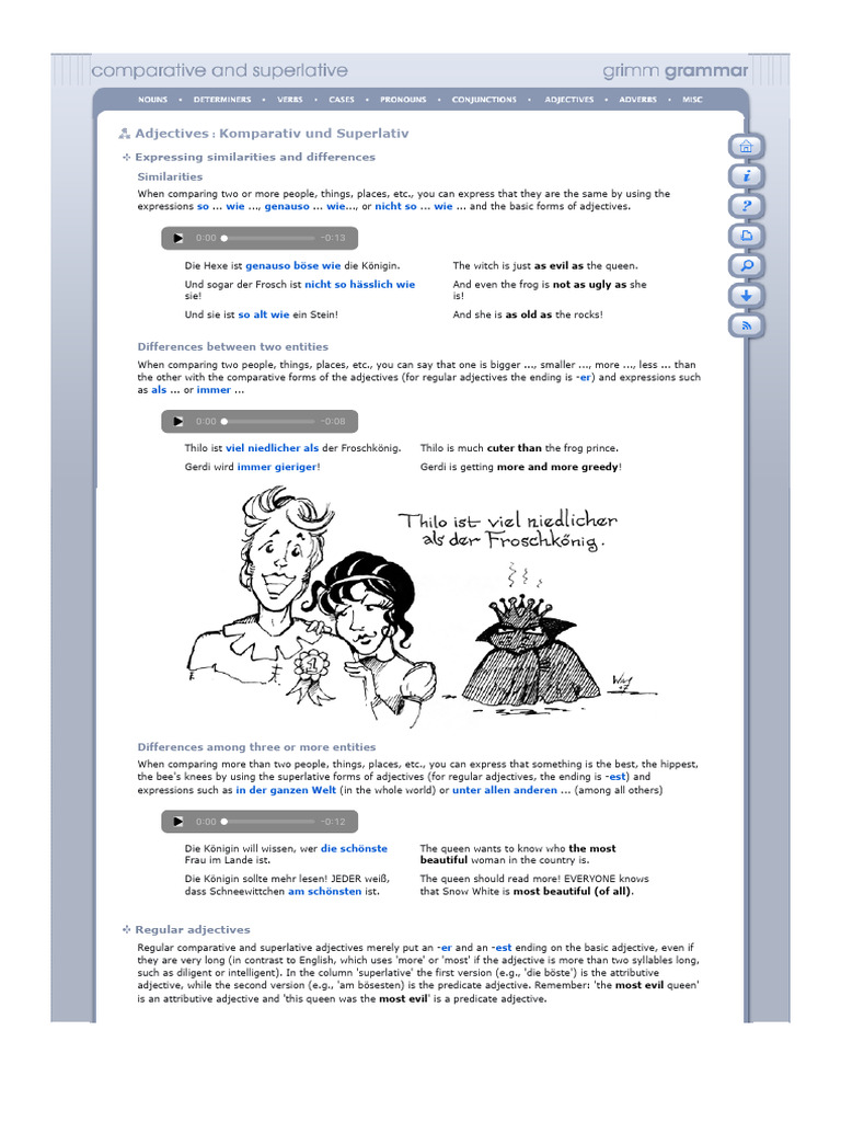 Adjektive: Komparativ und Superlativ | PDF | Adjective | Grammar
