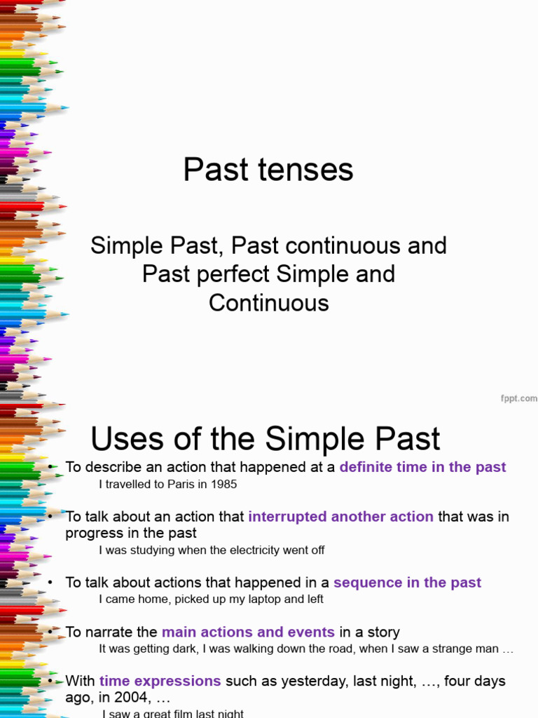Simple Past-Past Continuous-Past Perfect Simple-Past Perfect Continuous ...