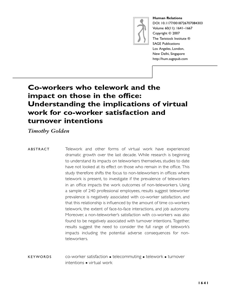 Virtual Work and Turnover-Sage | PDF | Linear Regression | Business