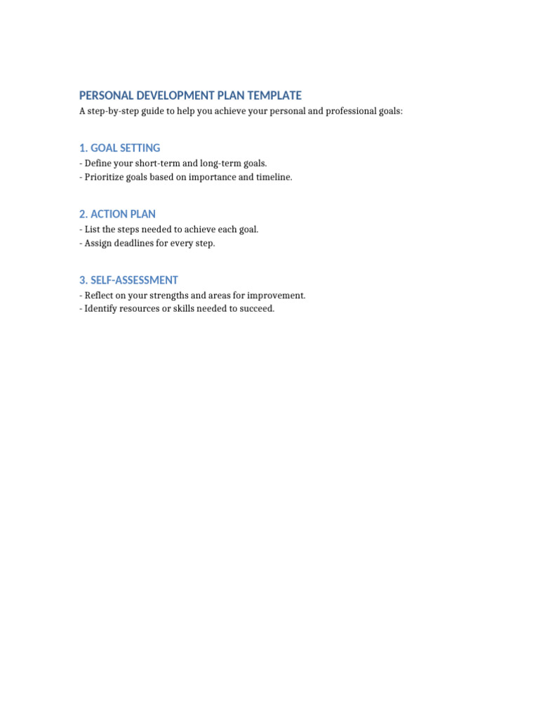 Personal Development Plan | PDF