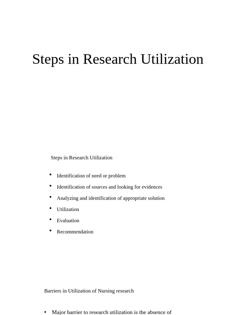 Steps in Research Utilization | PDF