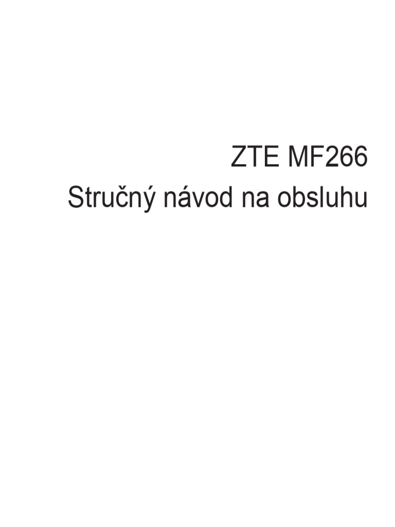 Zte mf266 Strucny Navod | PDF