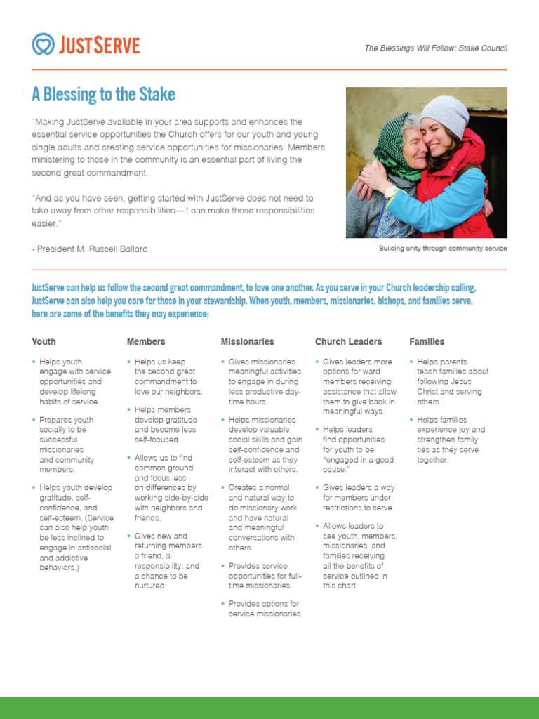 A Blessing To The Stake Just Serve | PDF | Communication | Social Psychology