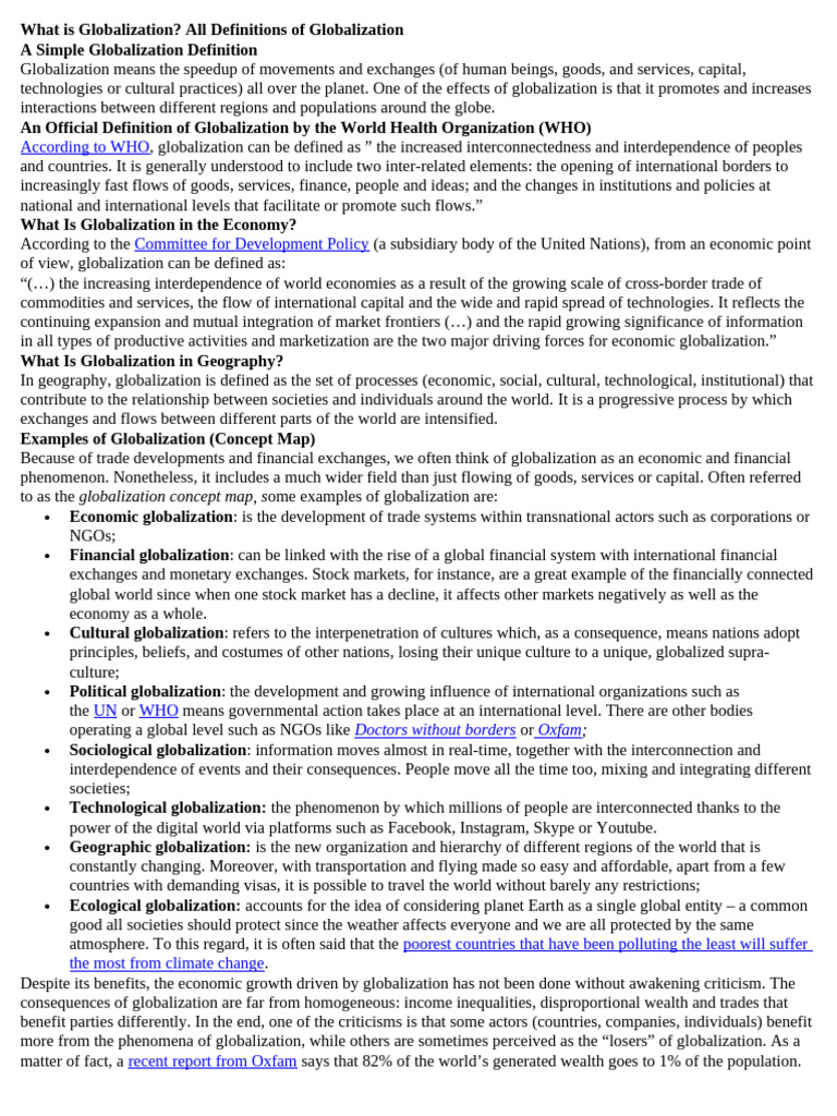 What is Globalization | PDF | Globalization | Economic Inequality