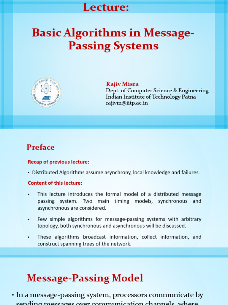 Lecture 02 Message Passing Pdf Message Passing Computer Science 9186