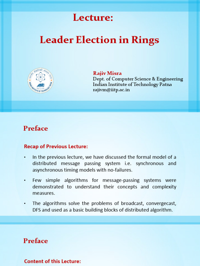 Leader Election in Ring Topologies | PDF | Mathematics | Theoretical ...