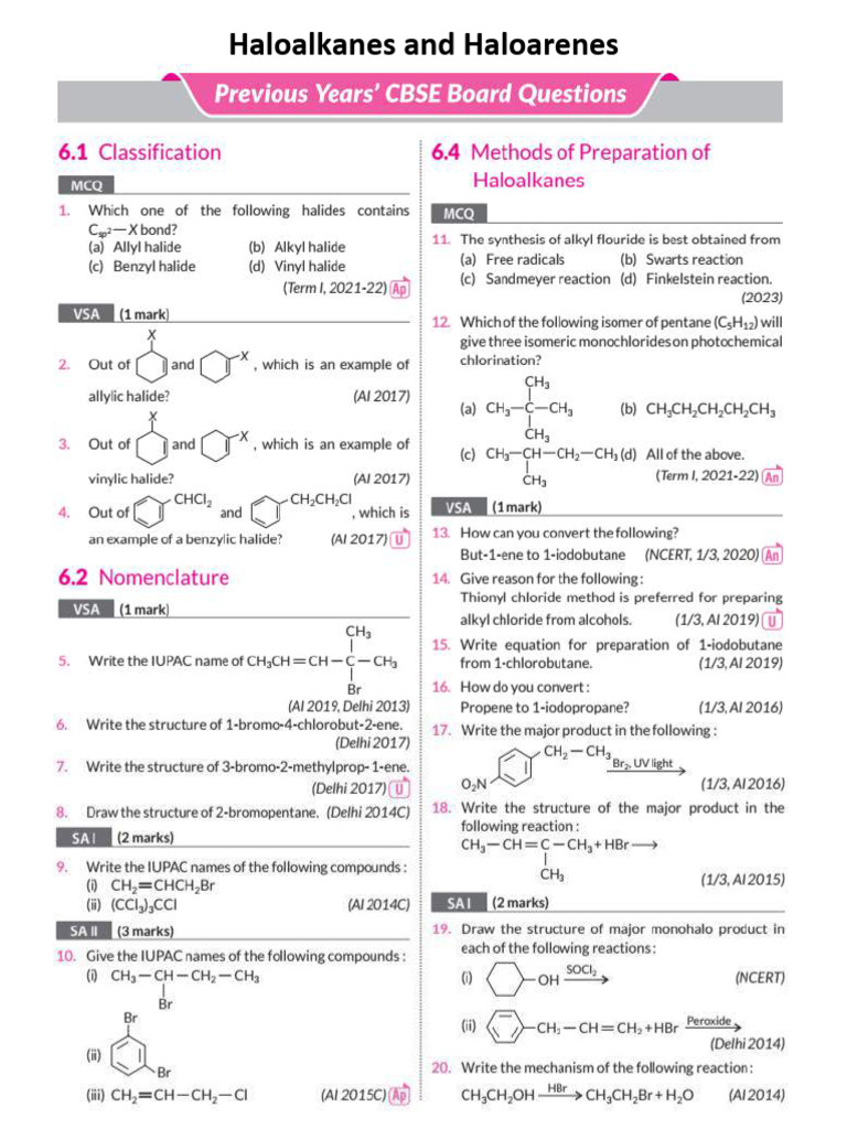 Haloalkanes and Haloarenes | PDF