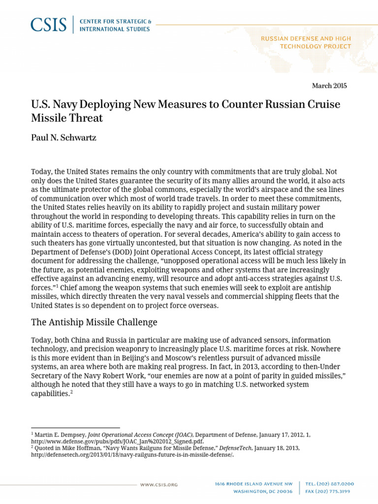 U.S. Navy's New Anti-Missile Measures | PDF | United States Navy | Missile
