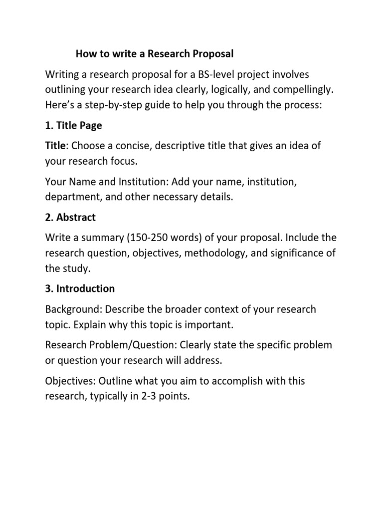 BS Research Proposal Guide | PDF