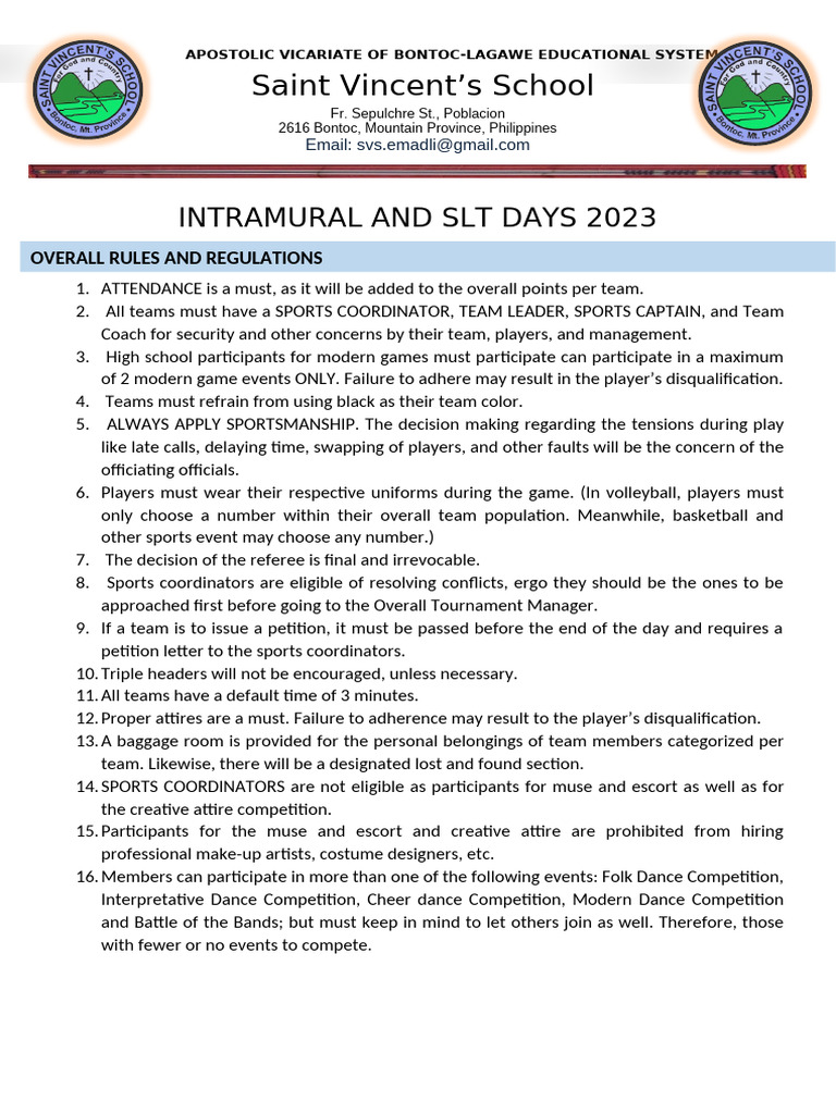 INTRAMURALS-RULES-AND-REGULATIONS | PDF | Abstract Strategy Games ...