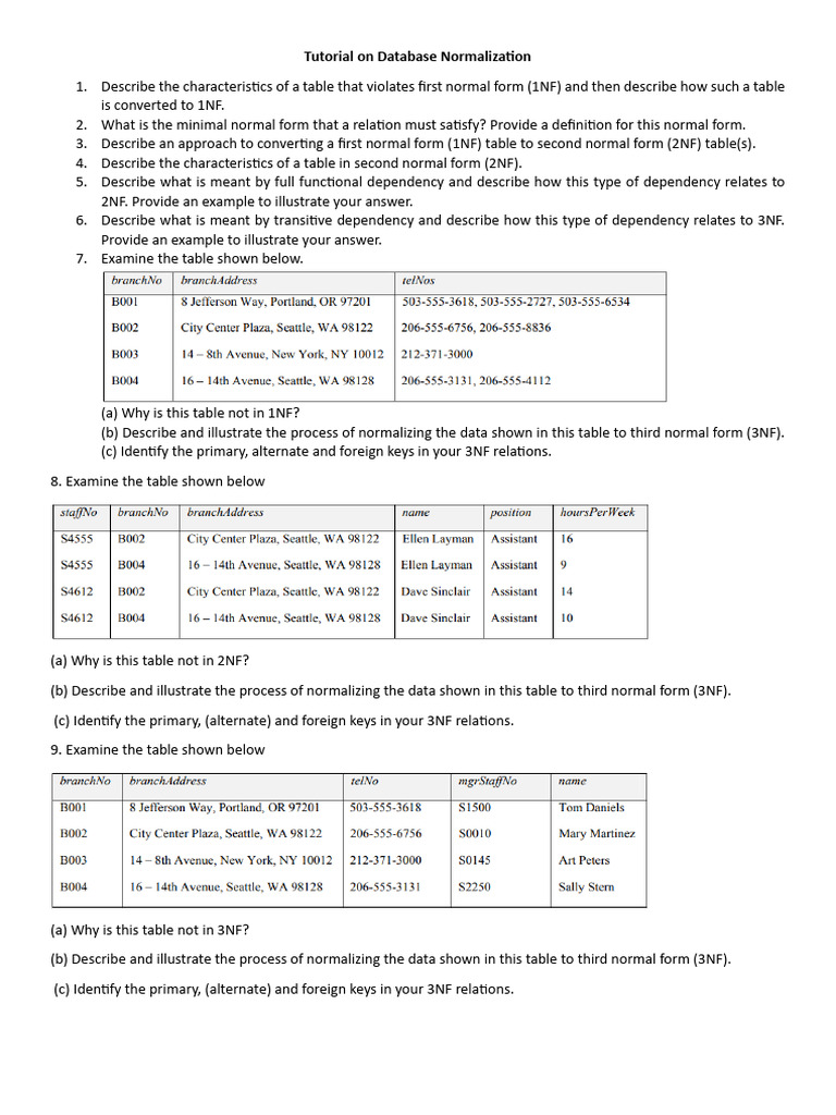Tutorial On Database Normalization Ictu2022 | PDF